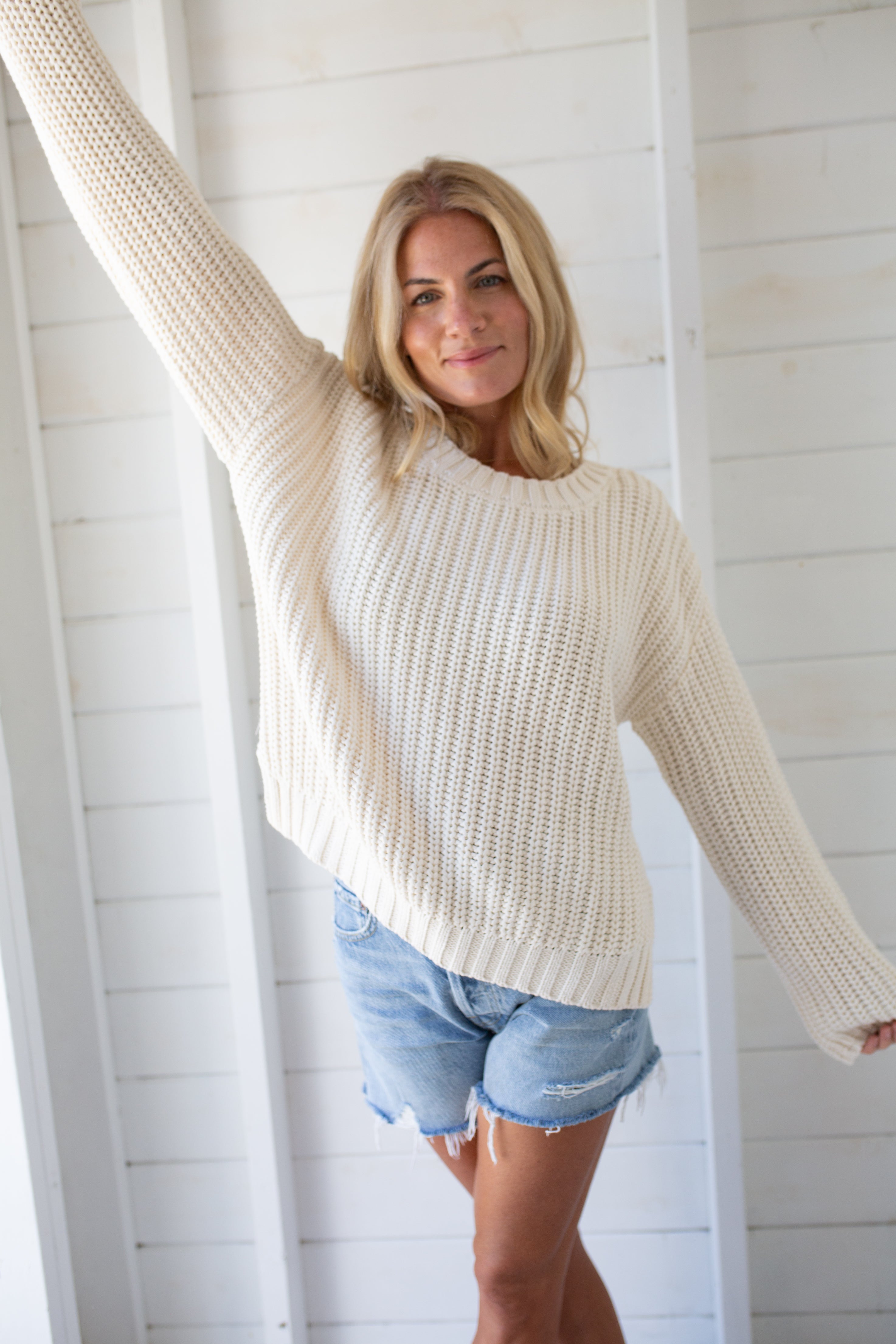 Beach Sweater - Ivory – Marea by Liz Joy